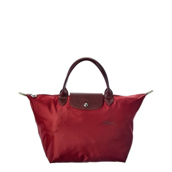 Longchamp | Bags | Longchamp Le Pliage Green Nylon Bag Red | Poshmark